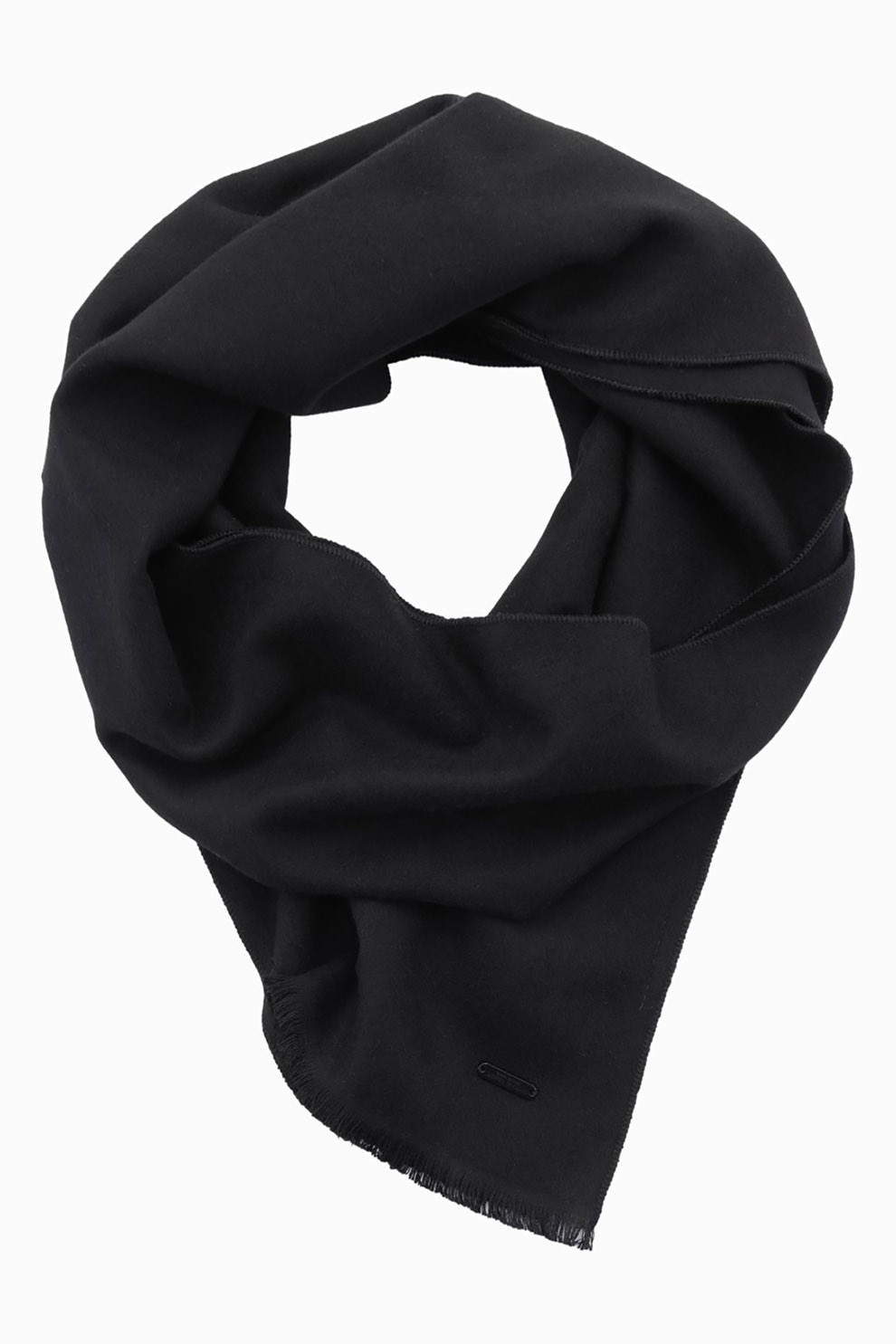 OMBRE, Fular tricotat fin cu franjuri, Negru - eMAG.ro