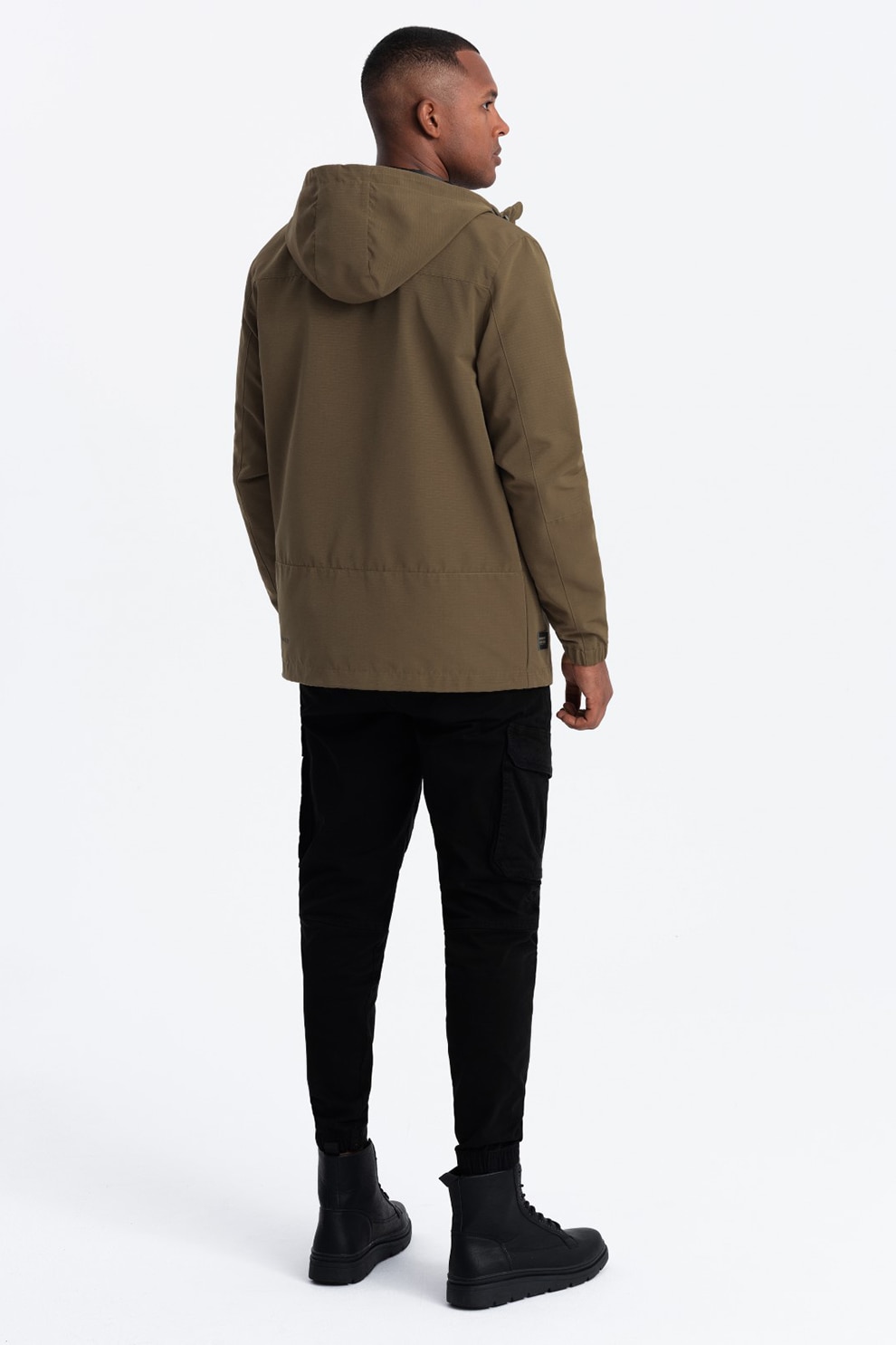 OMBRE, Jacheta impermeabila cu gluga, Maro fango, XL - eMAG.ro