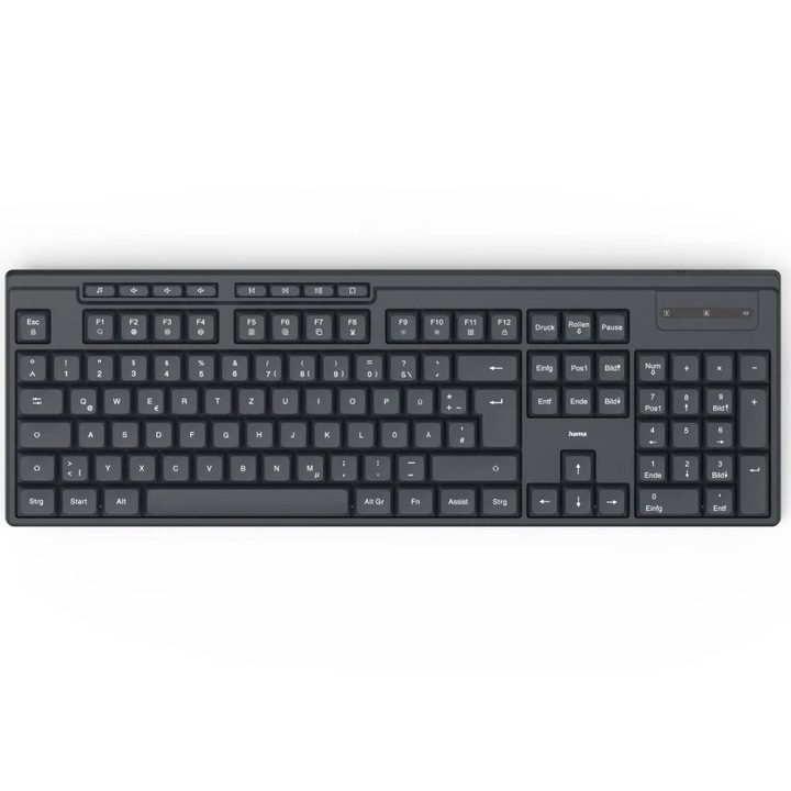 Tastatura Wireless Hama WK-200, 8 taste media, QWERTY RO, negru - eMAG.ro