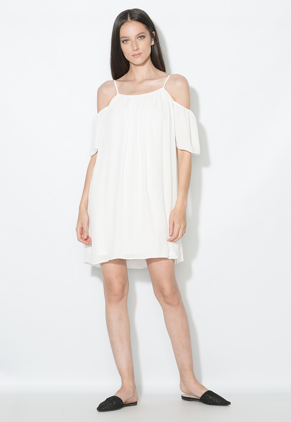 Zee Lane Collection Rochie alba cu decupaje pe umeri 40 - eMAG.ro
