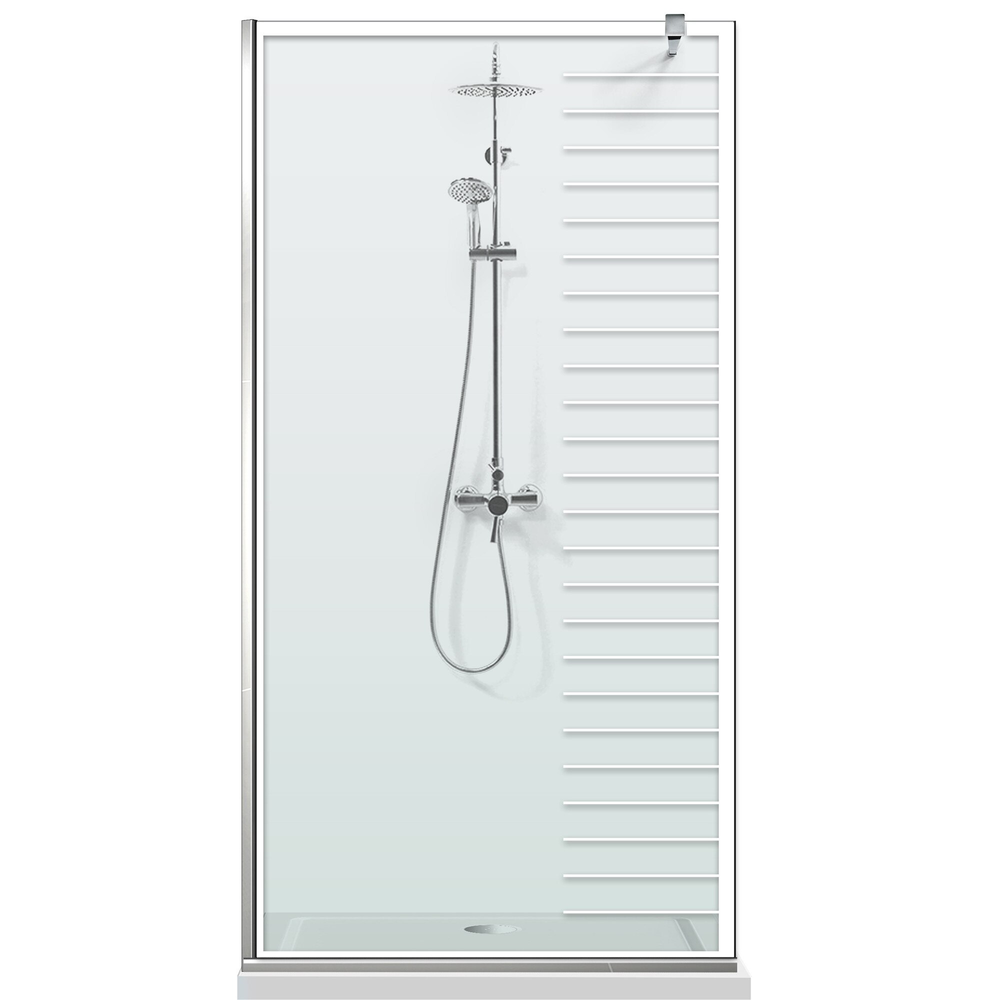 Paravan dus walk-in Aqua Class ® Inox, model Supreme alb, feronerie ...
