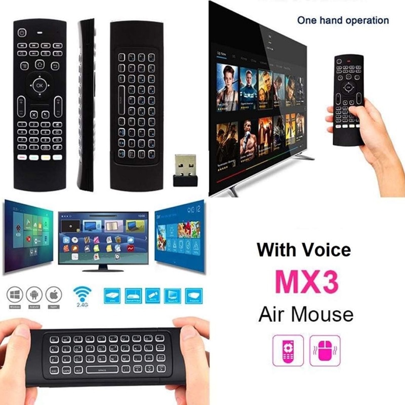 Telecomanda "air mouse" universala cu functie mouse, Rqiurpn ...