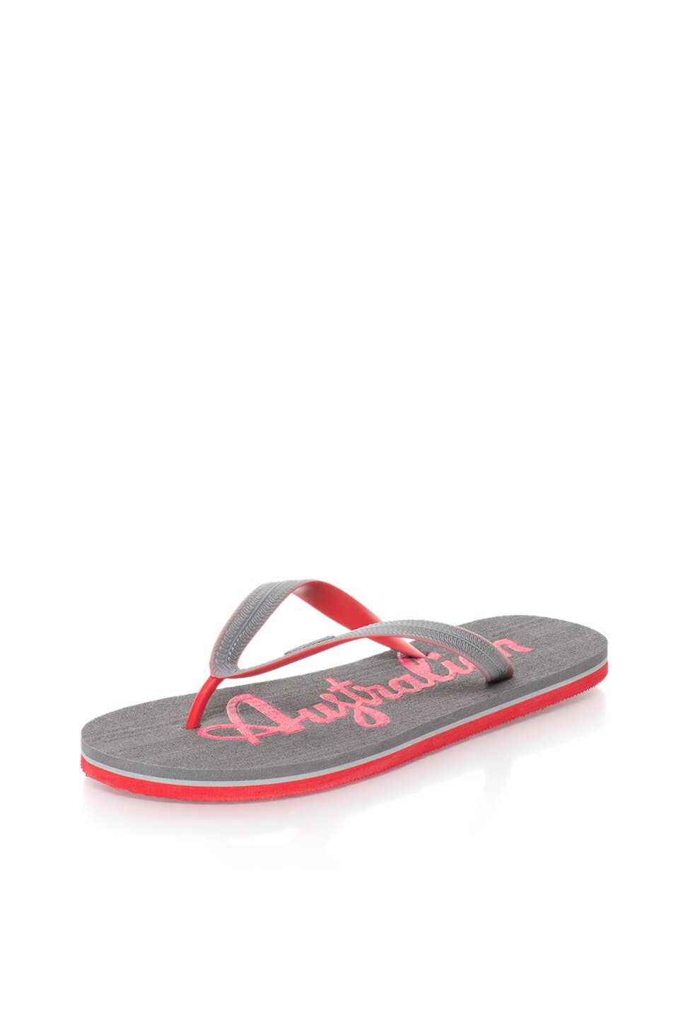 Australian Papuci flip-flop rosu si gri cu logo 42 - eMAG.ro