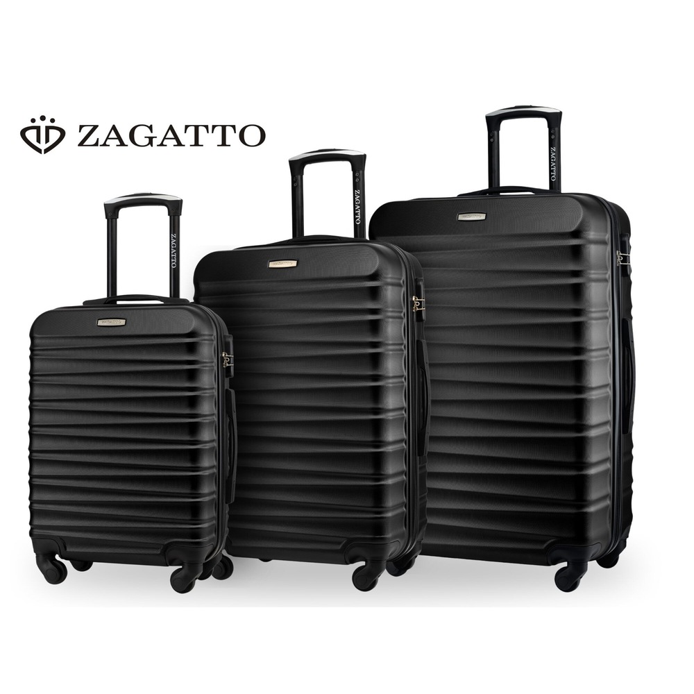 Troler mare, Zagatto®, Negru, Dimensiune 75x48x29 cm, Troller bagaj ...