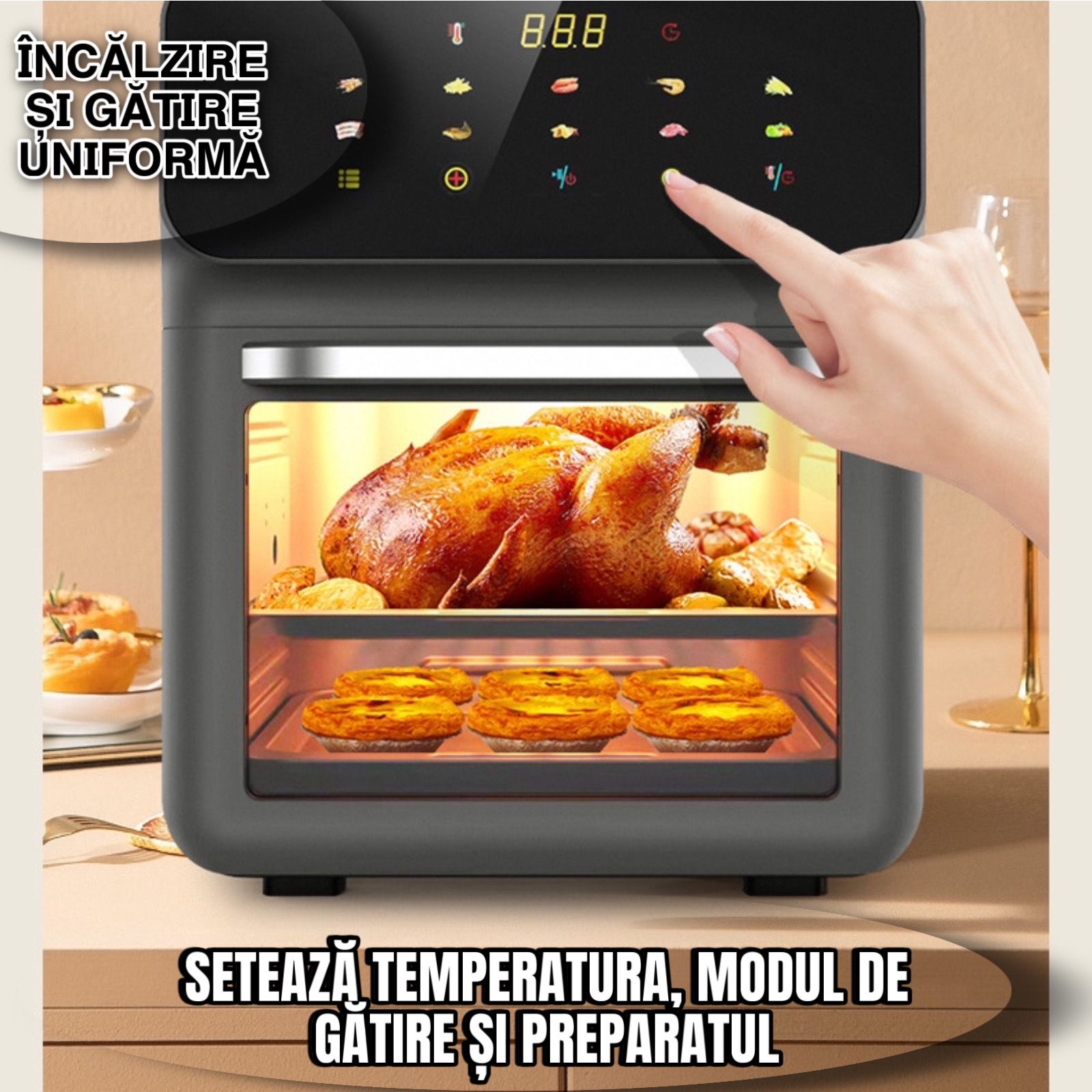 Friteuza cu Aer Cald Infiniteea™, Airfryer, Capacitate 10L, 1350W ...