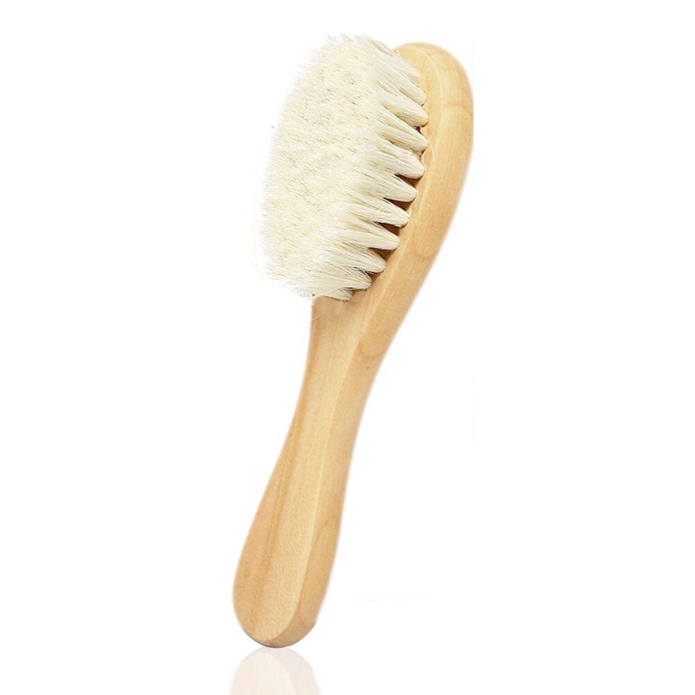 Perie pentru par bebelusi, manere din lemn, bristles din lana, 15x4cm ...