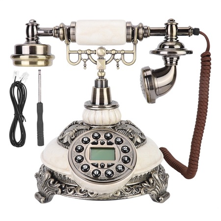 Telefon fix retro, Mmgoqqt, 25x21x24cm, rasina/metal, functii multiple ...
