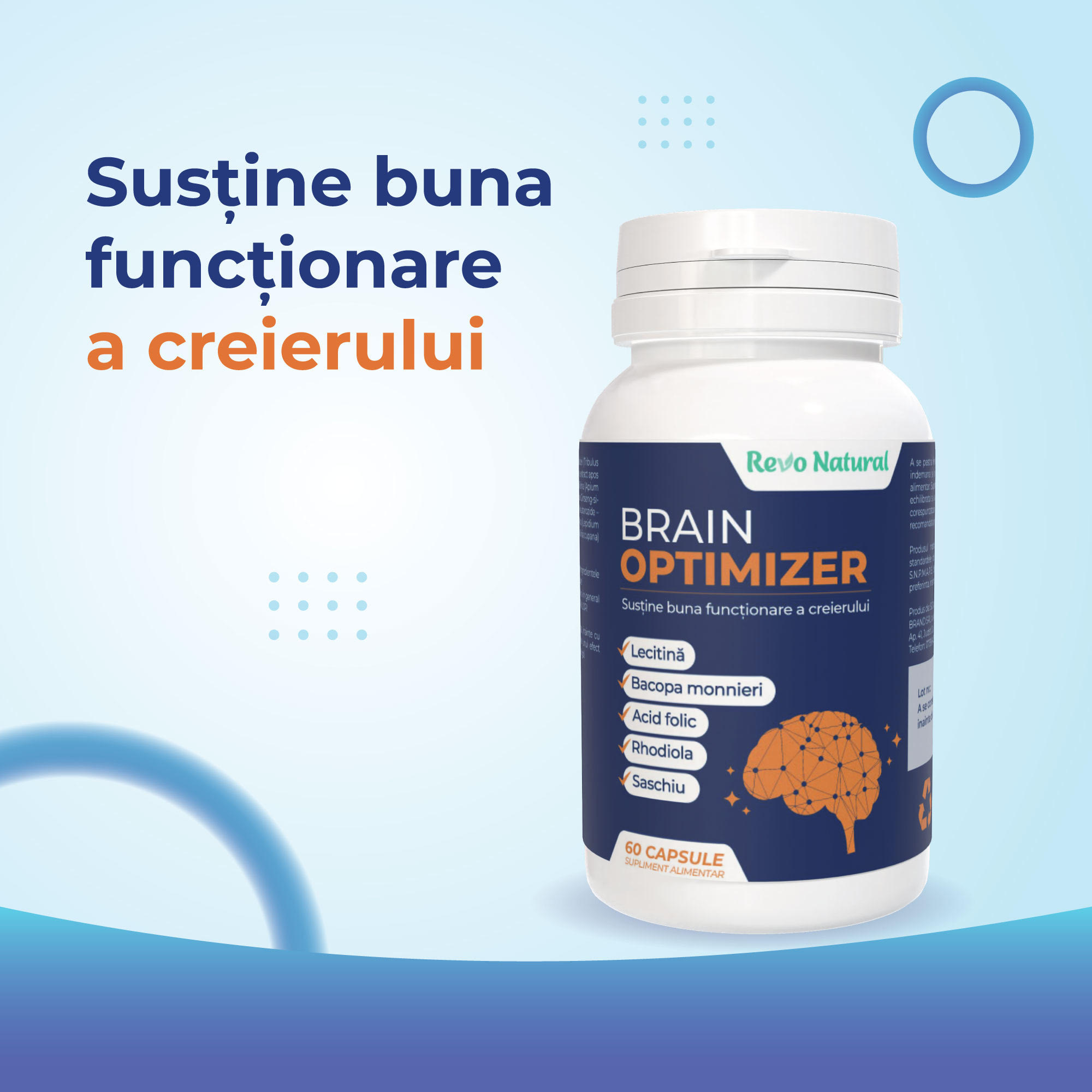 Supliment alimentar pentru memorie si concentrare, Brain Optimizer 60 ...