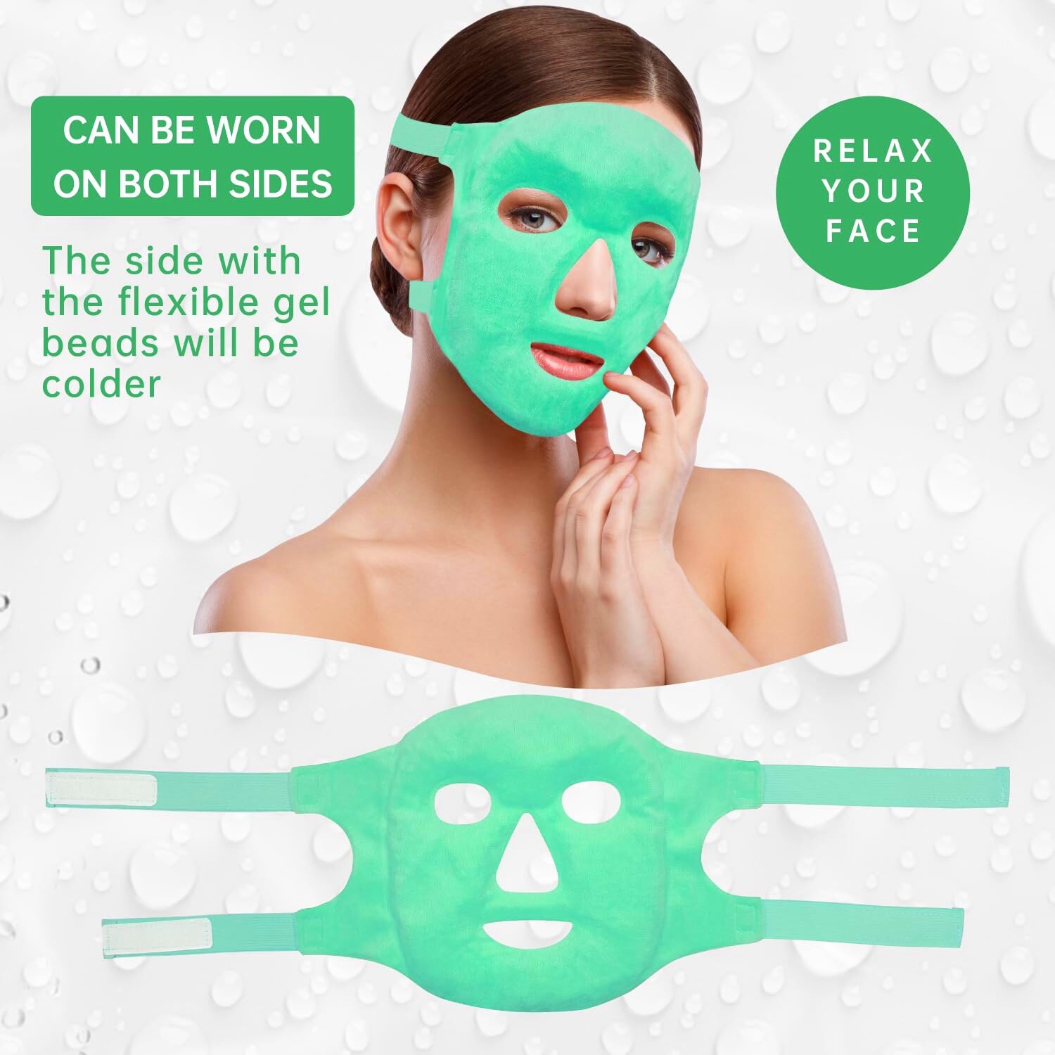 Masca de fata cu gel, Hoyecl, reutilizabila, pentru ochi umflati si ...