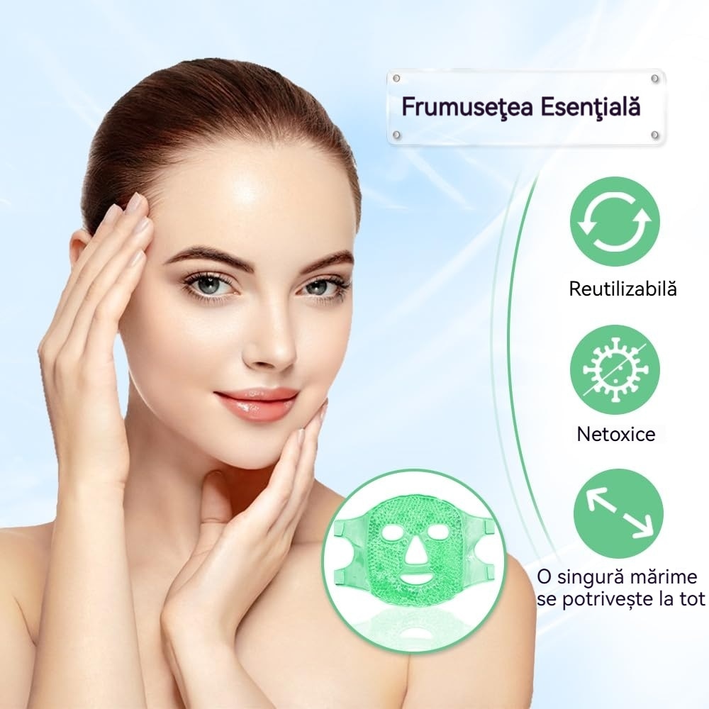 Masca de fata cu gel, Hoyecl, reutilizabila, pentru ochi umflati si ...