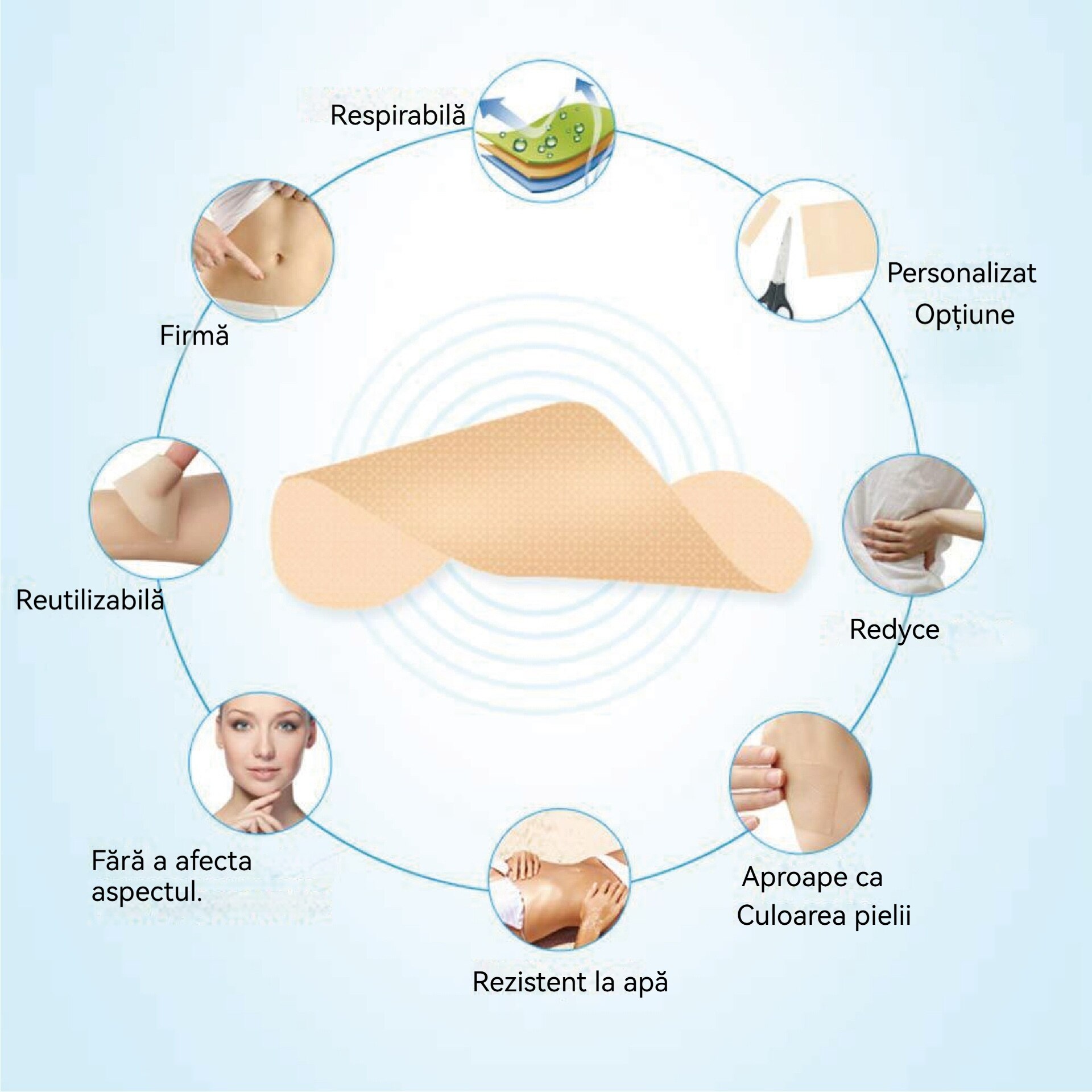 Plasturi pentru cicatrici, Hoyecl, set 10 bucati, medicale, extra lungi ...