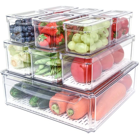 Set 10 Cutii Depozitare Elindor® Organizator pentru Bucatarie si Baie ...