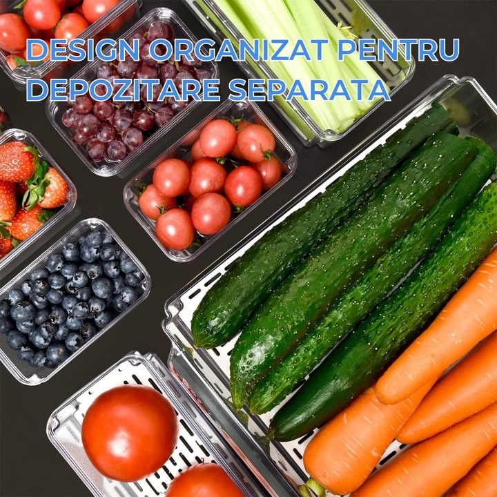 Set 10 Cutii Depozitare Elindor® Organizator pentru Bucatarie si Baie ...