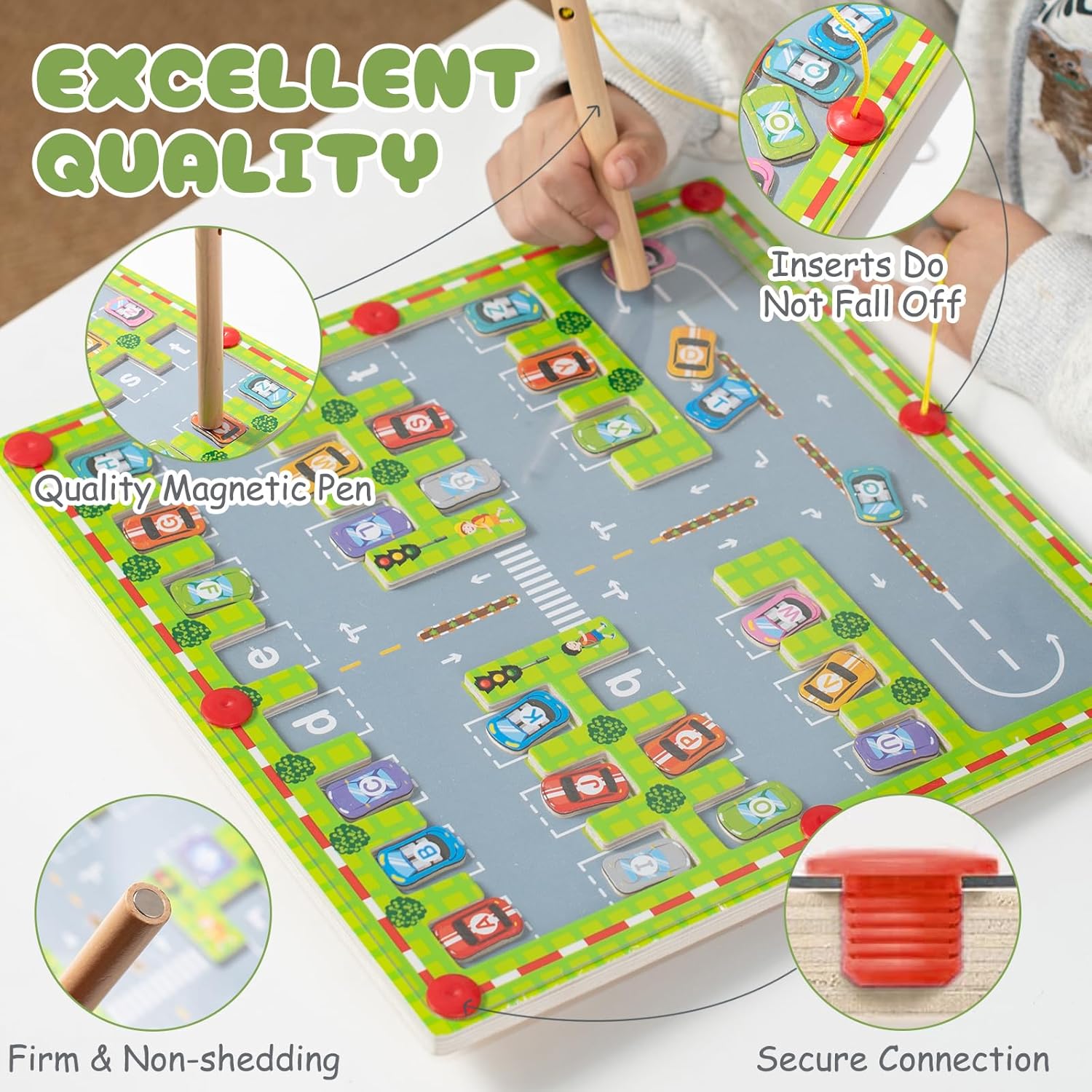 Puzzle cu litere labirint cu alfabet magnetic, MOSMAOO®, Jucarii ...