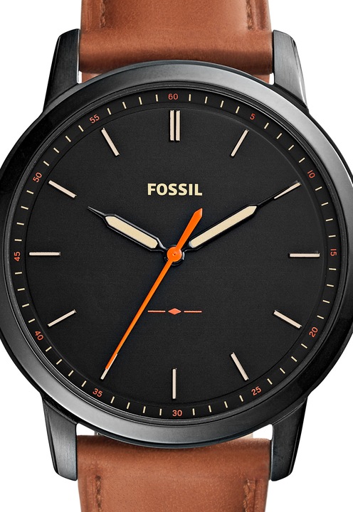 Fossil Ceas negru cu maro coniac The Minimalist - eMAG.ro