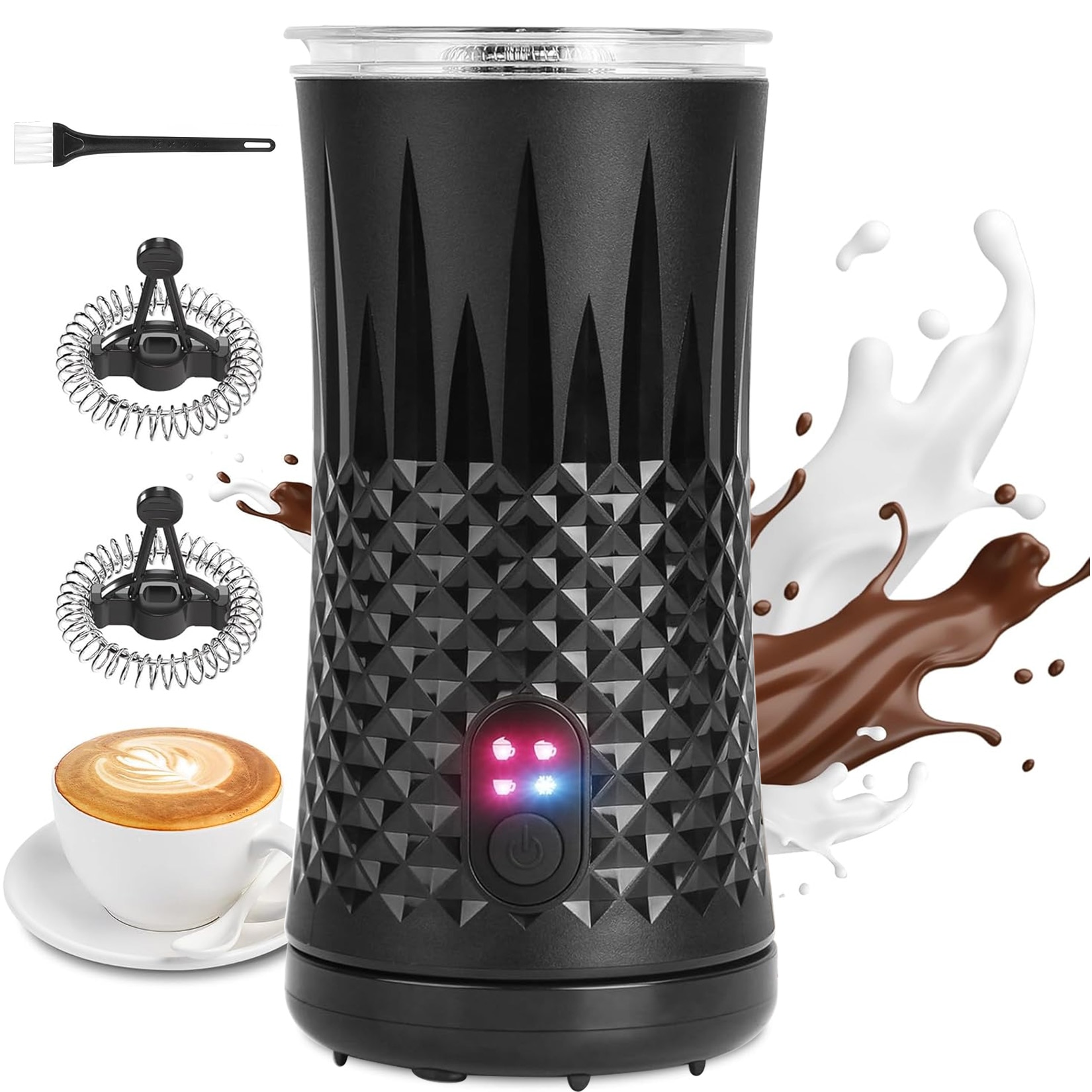 Aparat pentru spuma lapte 4 in 1, 400W, 240 ml, Spumare Cald si Rece ...