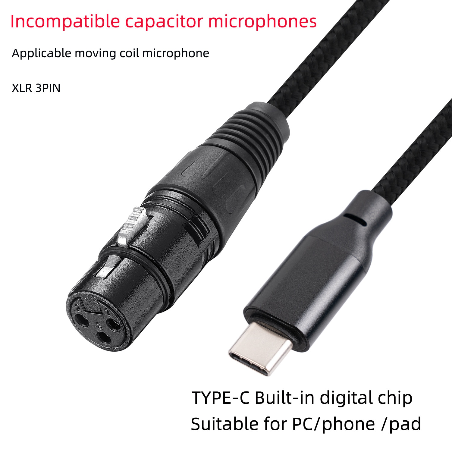 Cablu audio, Microfon, XLR mama la Type C, Compatibil microfon cu ...