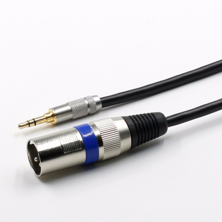 Cablu audio, Microfon, XLR tata - Jack 3.5mm, 10m, Negru - eMAG.ro