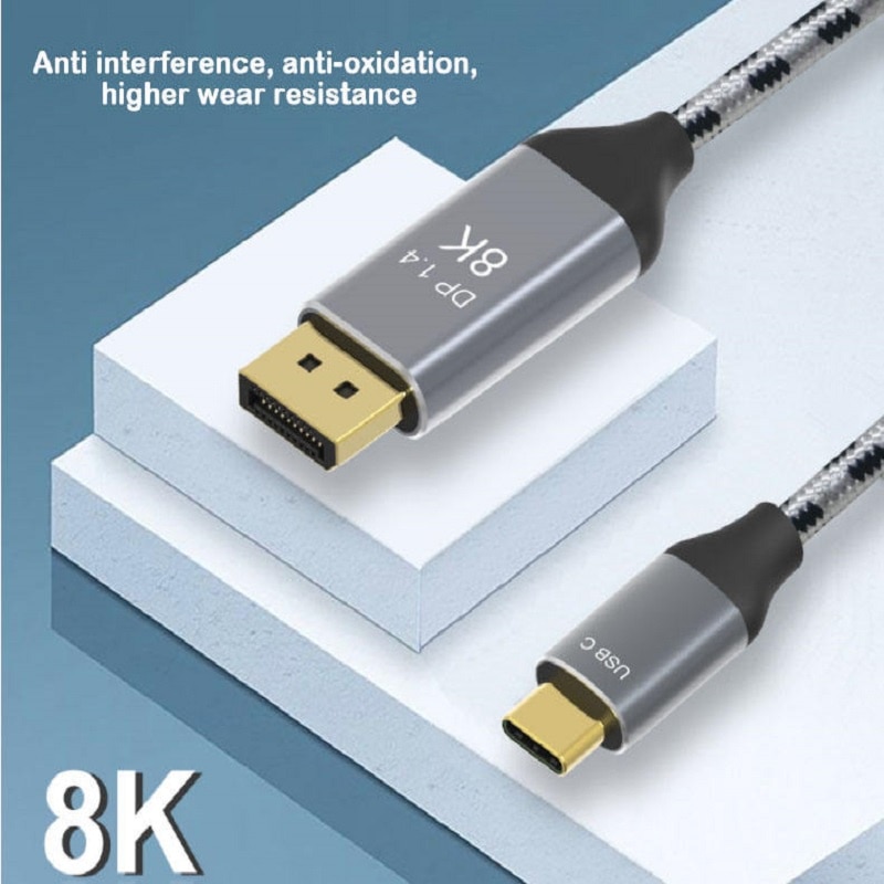 Cablu USBC Displayport DP1.4, 8K60Hz, 4K144Hz, USB 3.1 Type C ...
