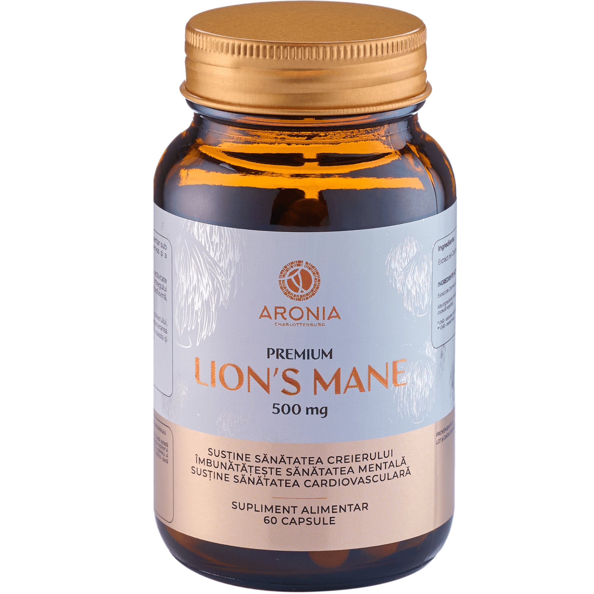 Premium Lion's Mane (Ciuperca Coama Leului), 500 mg, 60 capsule - eMAG.ro