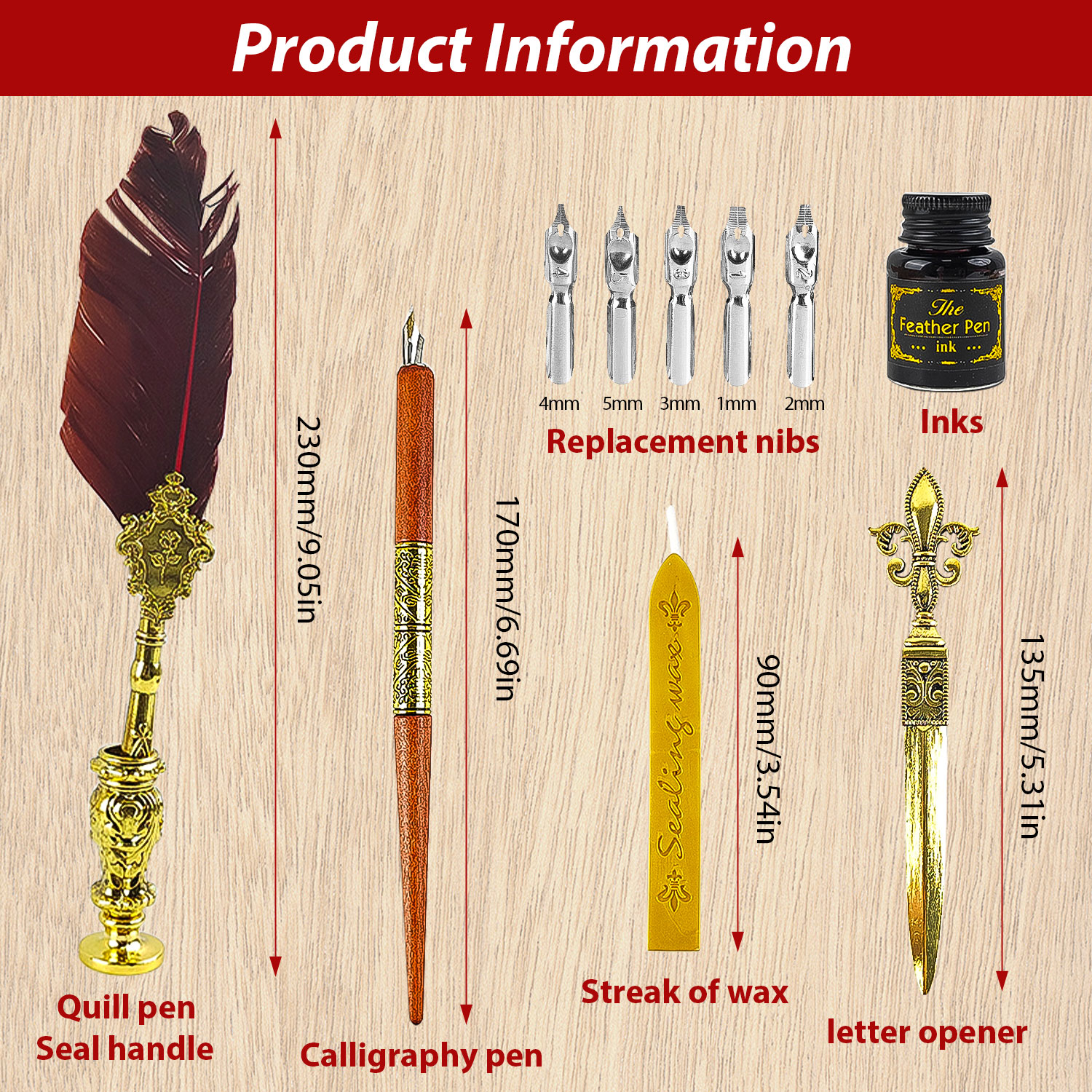 Set complet de stilouri de caligrafie, gxwcyi, 1 stilou cu pana, 1 ...