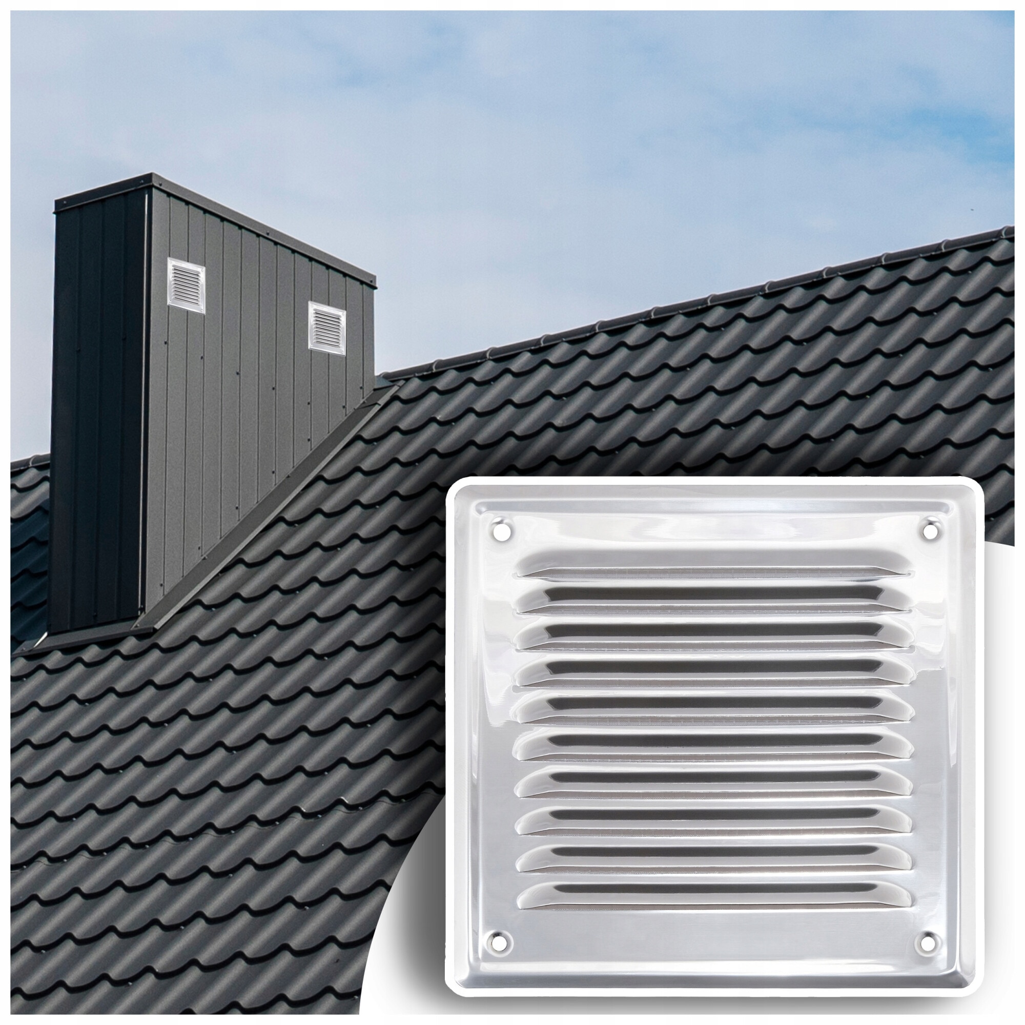 Grilaj ventilare exterior, SIGMET, 200x200 mm, Inox, Argintiu - eMAG.ro