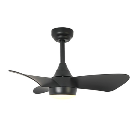 Ventilator de tavan cu iluminare, Parrot Uncle, 76cm, motor DC silentios, telecomanda, negru ...