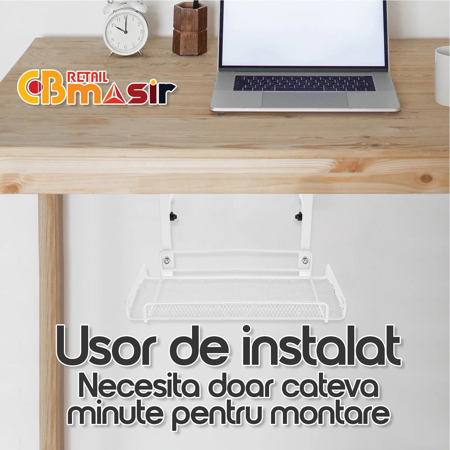 Organizator de Cabluri Reglabil CBMasir, Montare Sub Birou, Fara ...