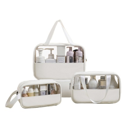 Set 3 Geanta Cosmetice, Portfard, Geanta Machiaj, Alb, Design ...