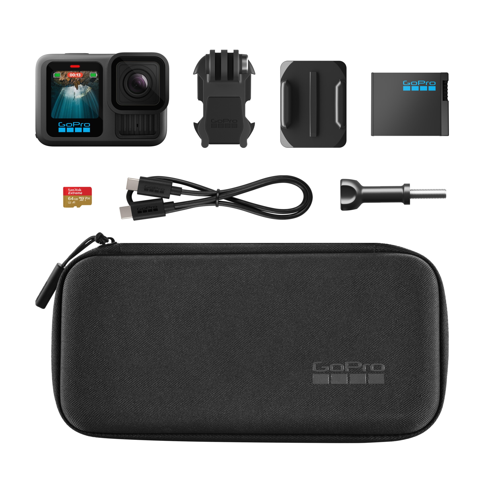 Camera video sport GoPro Hero13 Black, 5.3K60 + Card MicroSD 64GB - eMAG.ro