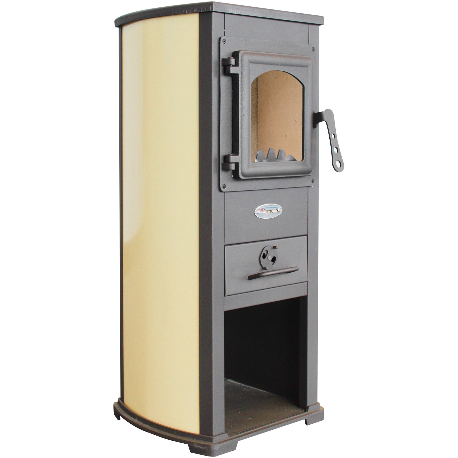 Semineu (Soba) pe lemne Fornello Berna Lux Ivory 5-7 kW, 390x450x870 mm ...