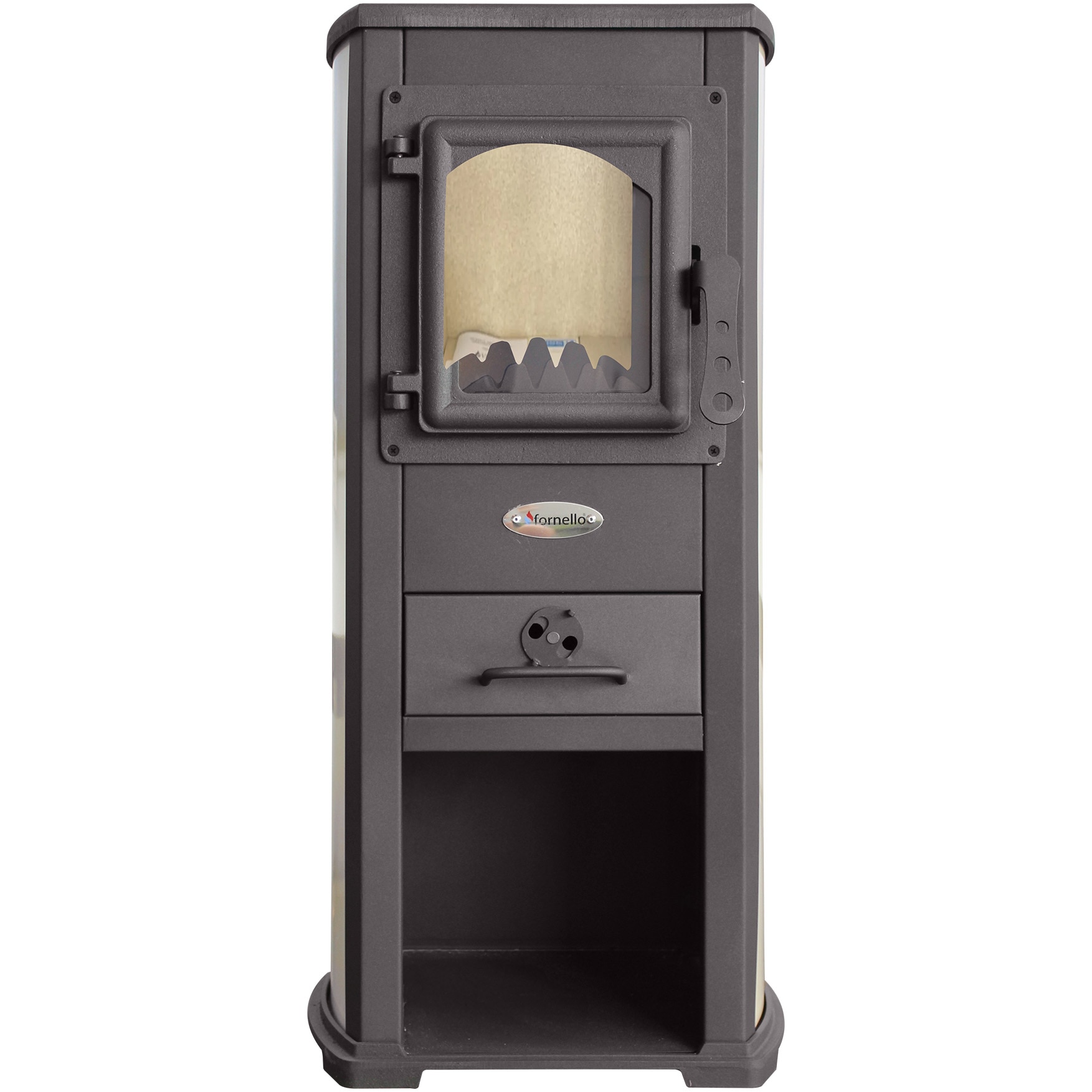 Semineu (Soba) pe lemne Fornello Berna Lux Ivory 5-7 kW, 390x450x870 mm ...