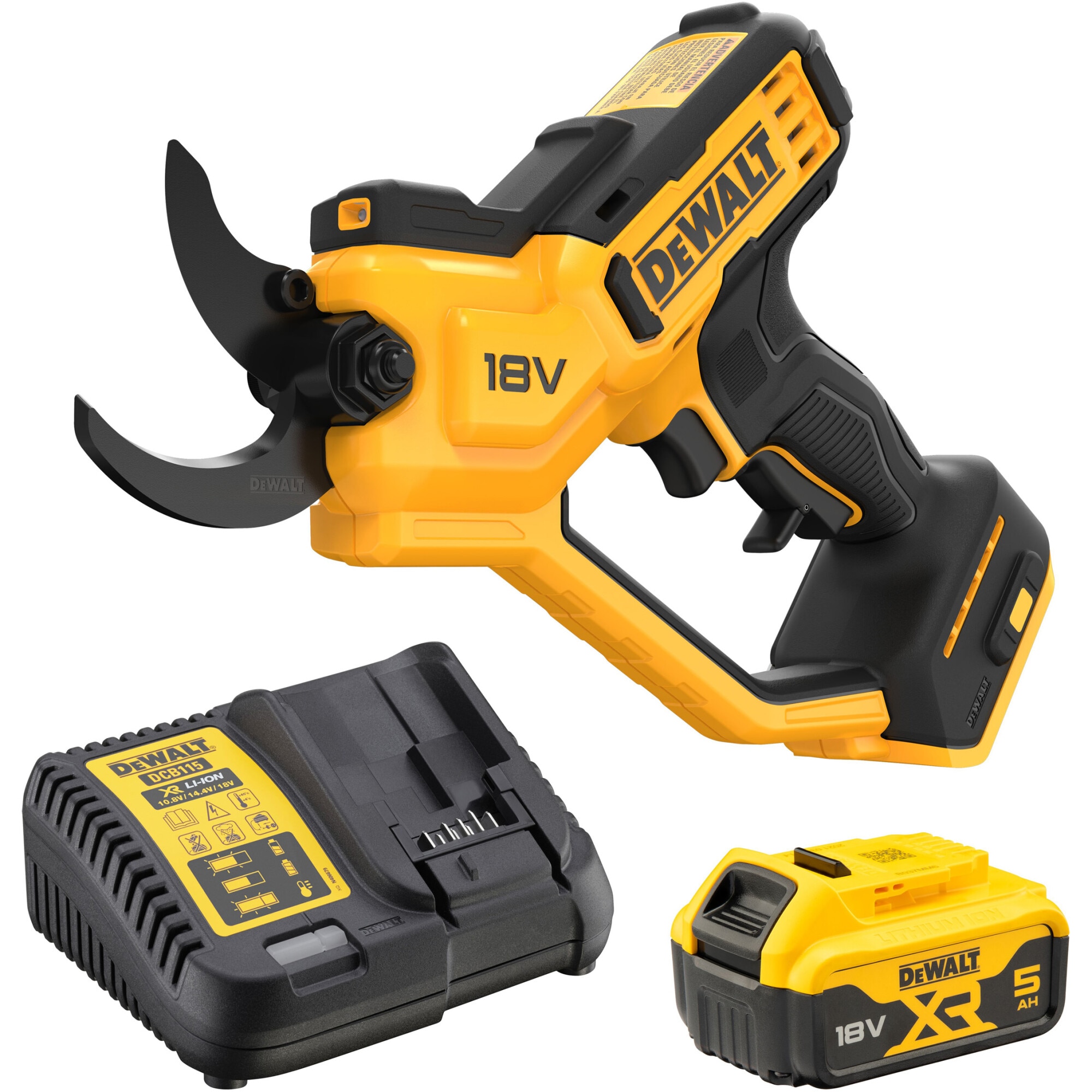 Foarfeca electrica pentru gradina pe acumulator DeWALT DCMPP568P1, 18V ...