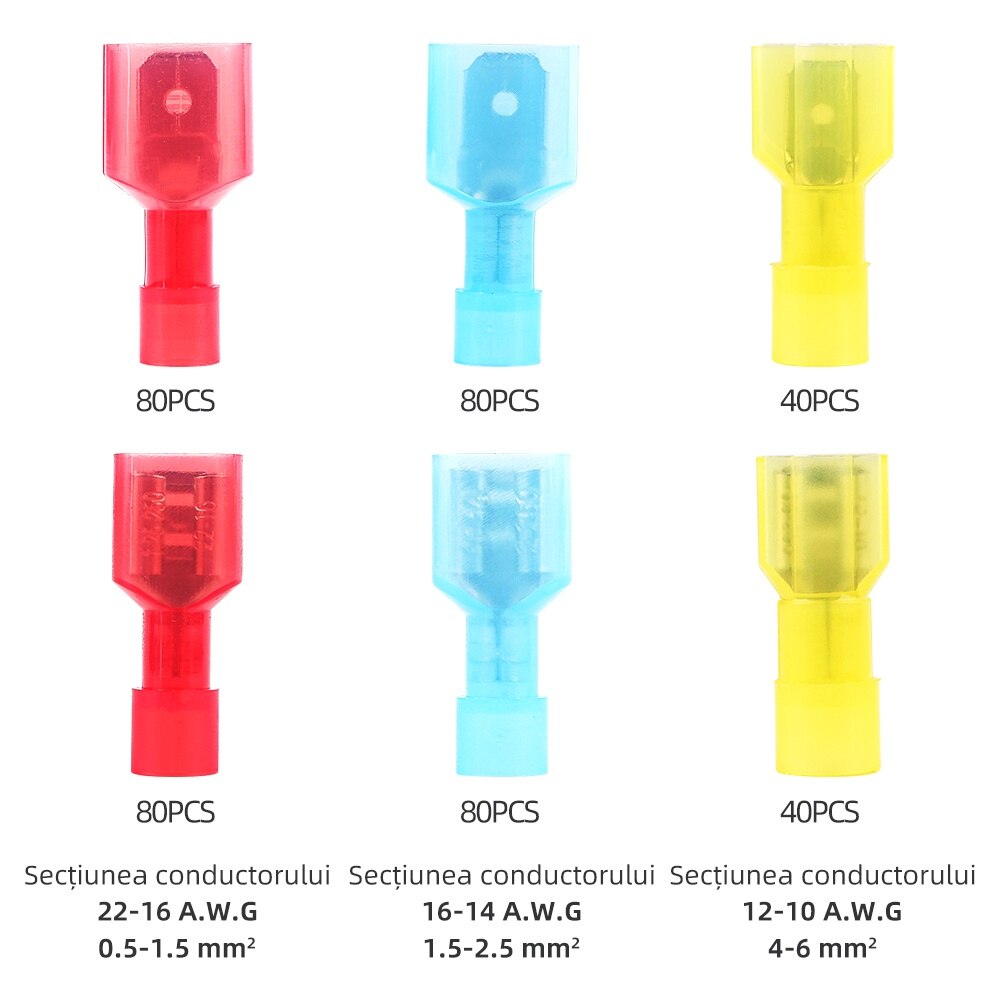 Set de 400 Papuci electrici Mama si Tata, conectori de cablu, JZRO,200 ...