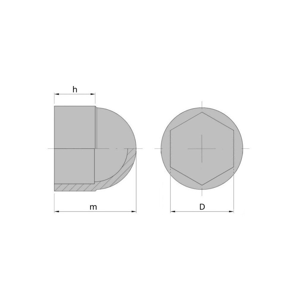 Capac hexagonal protectie M5, Plastic, Alb, pentru suruburi si piulite ...