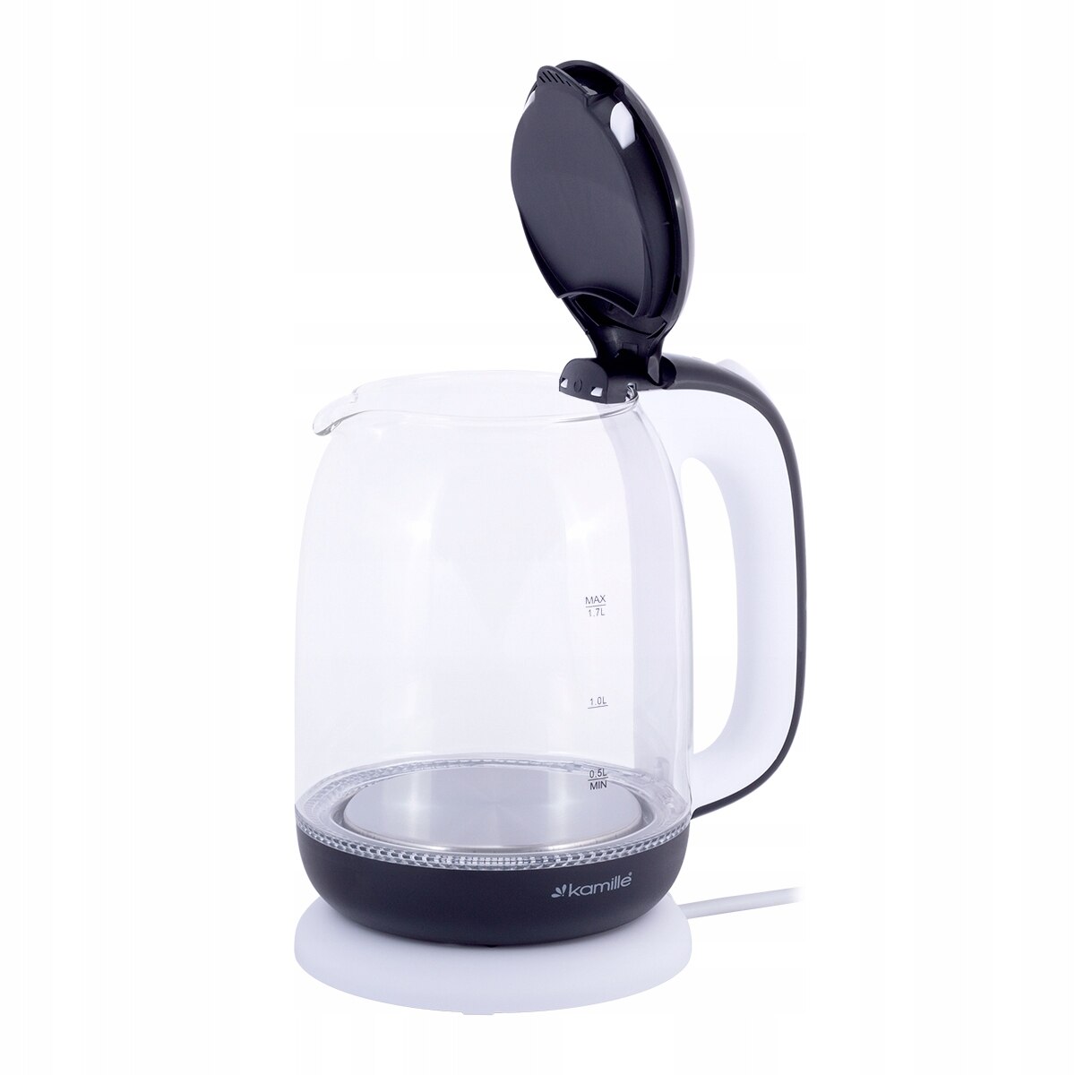 Fierbator electric Kamille, sticla/inox, 1.7L, 2000W, cu iluminare LED ...