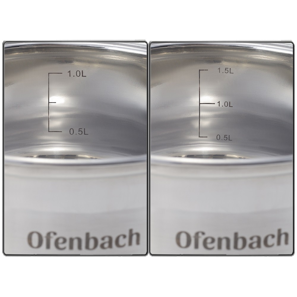 Set 2 oale gradate cu capac, Ofenbach, Inox, 1.1L / 1.7L, 14cm / 16cm ...