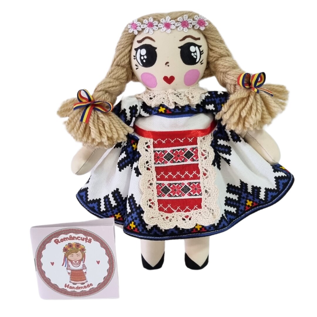 Papusa handmade traditionala romaneasca Romancuta, artizanat folcloric ...