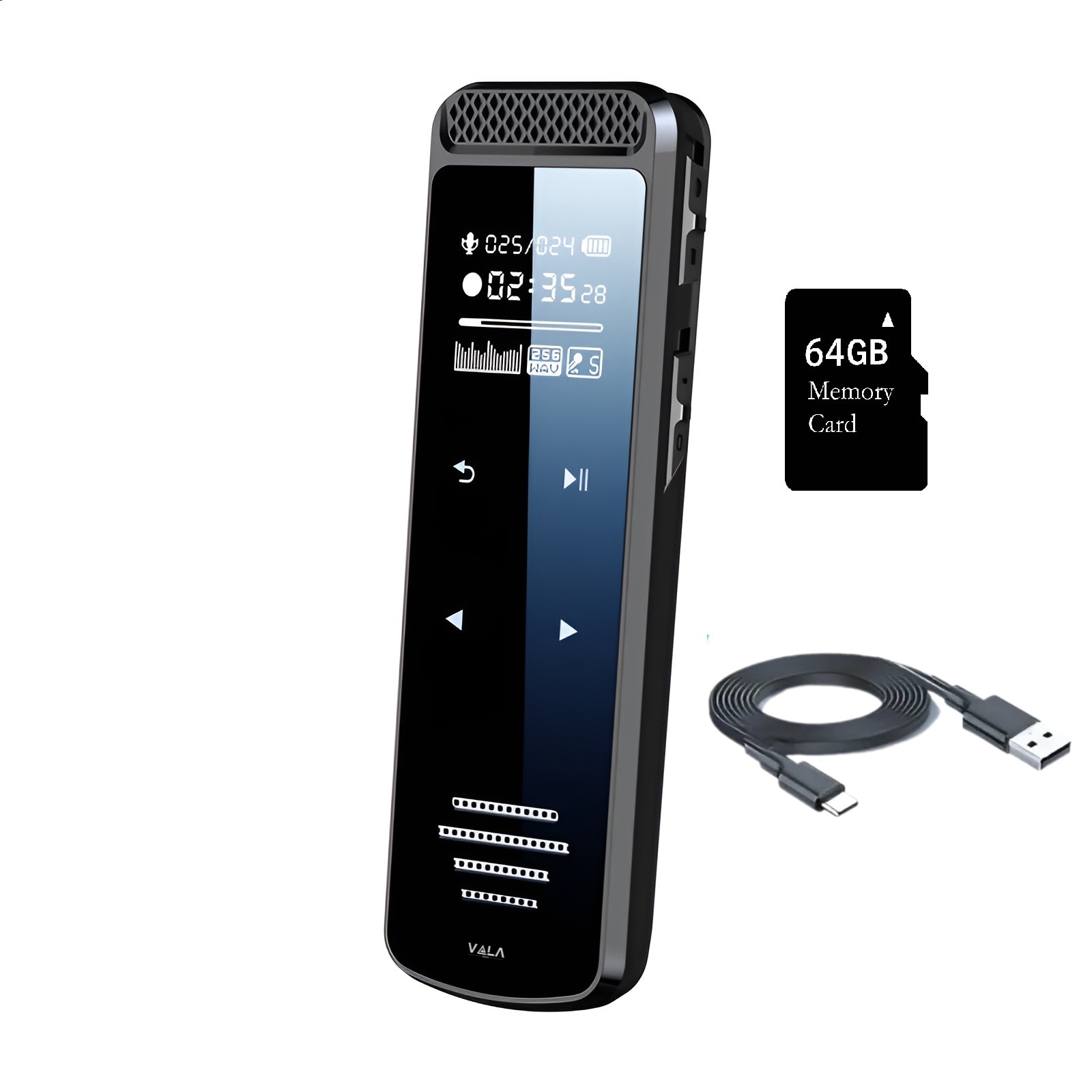 Reportofon Profesional Vala Tech®️, MP3/WAV, Reducere a Zgomotului ...