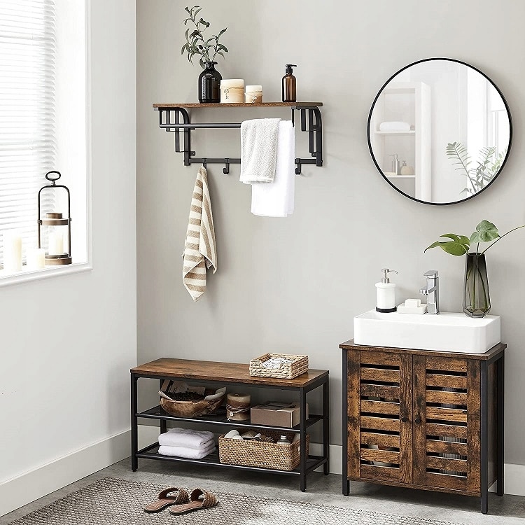 Cuier hol modern cu 5 agatatori, pentru prosop, halat de baie, Songmics ...