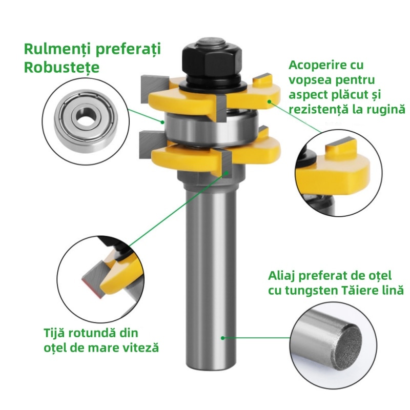Set 2 freze lemn frezat,8 mm, freze din carbura pentru usi de dulap ...