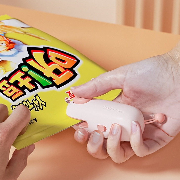 Masina de sigilat mini, design porc roz, plastic, 102x37x10mm, pentru ...