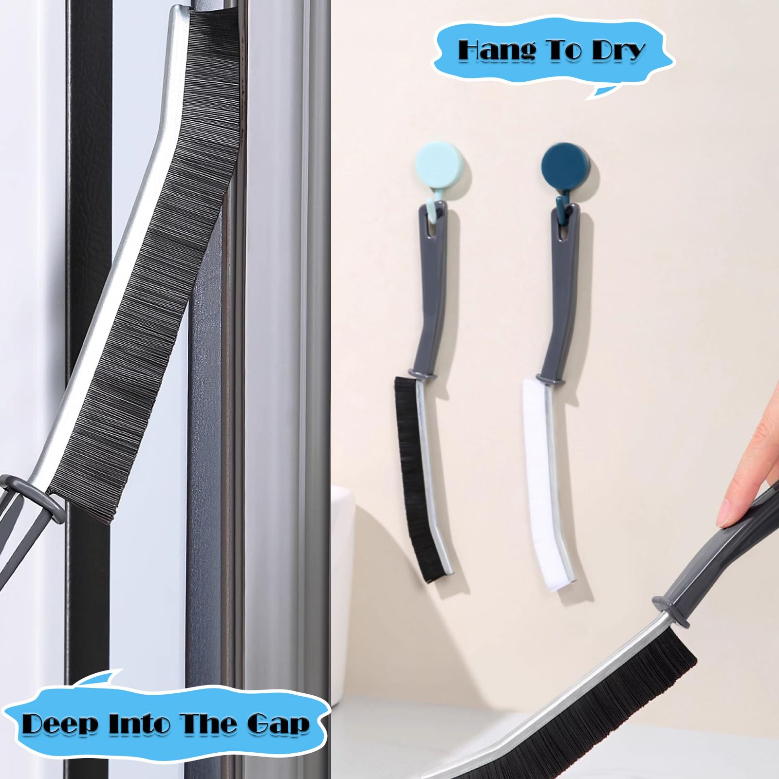 Set perii curatare rosturi, perie spatii inguste, 4 piese, Nylon - eMAG.ro