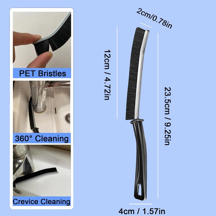 Set perii curatare rosturi, perie spatii inguste, 4 piese, Nylon - eMAG.ro