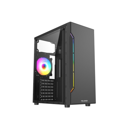 Carcasa PRO GAMING Cyber, Middle Tower, ATX, Fara Sursa, 1X ARGB FAN ...