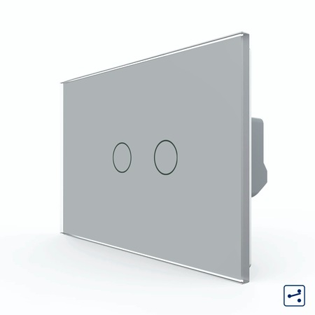 Intrerupator Dublu Cap Scara / Cruce cu Touch LIVOLO din Sticla ...