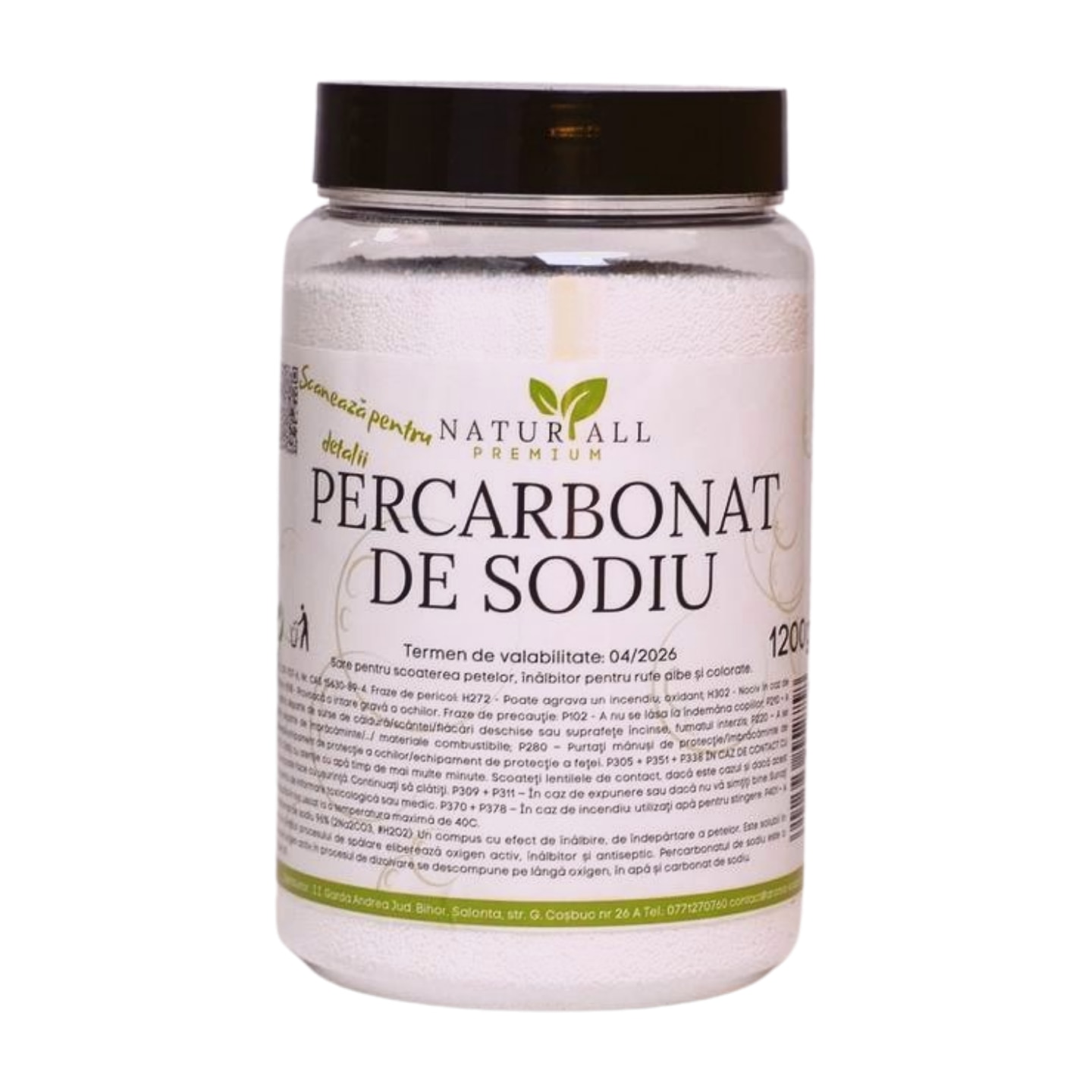 Percarbonat de sodiu, sare pentru indepartarea petelor, NaturAll ...