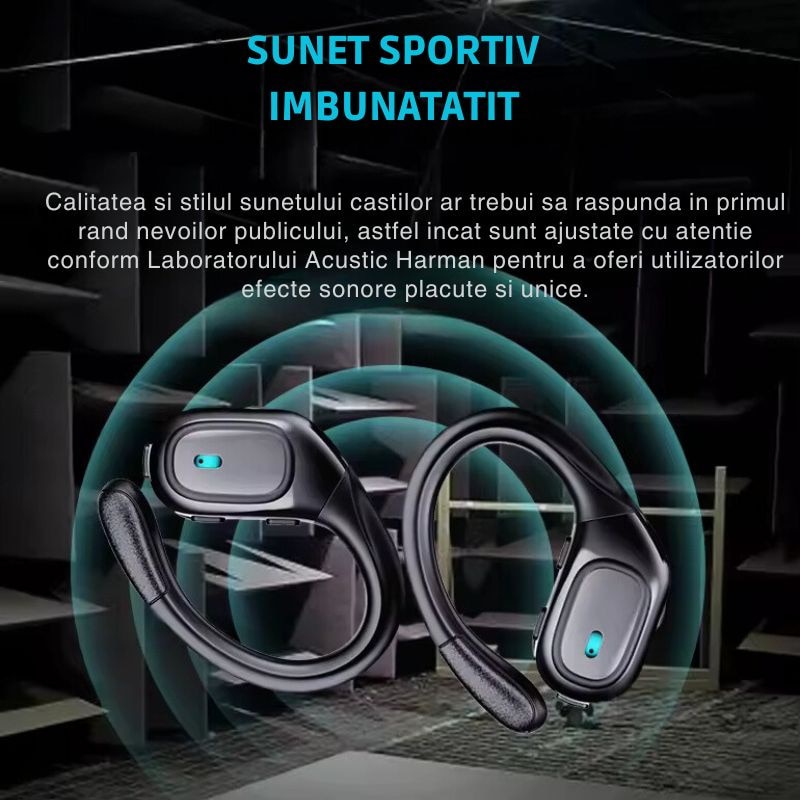 Casti Wireless Sport, MIANDREE® ActiveBuds, True Wireless, Bluetooth 5. ...
