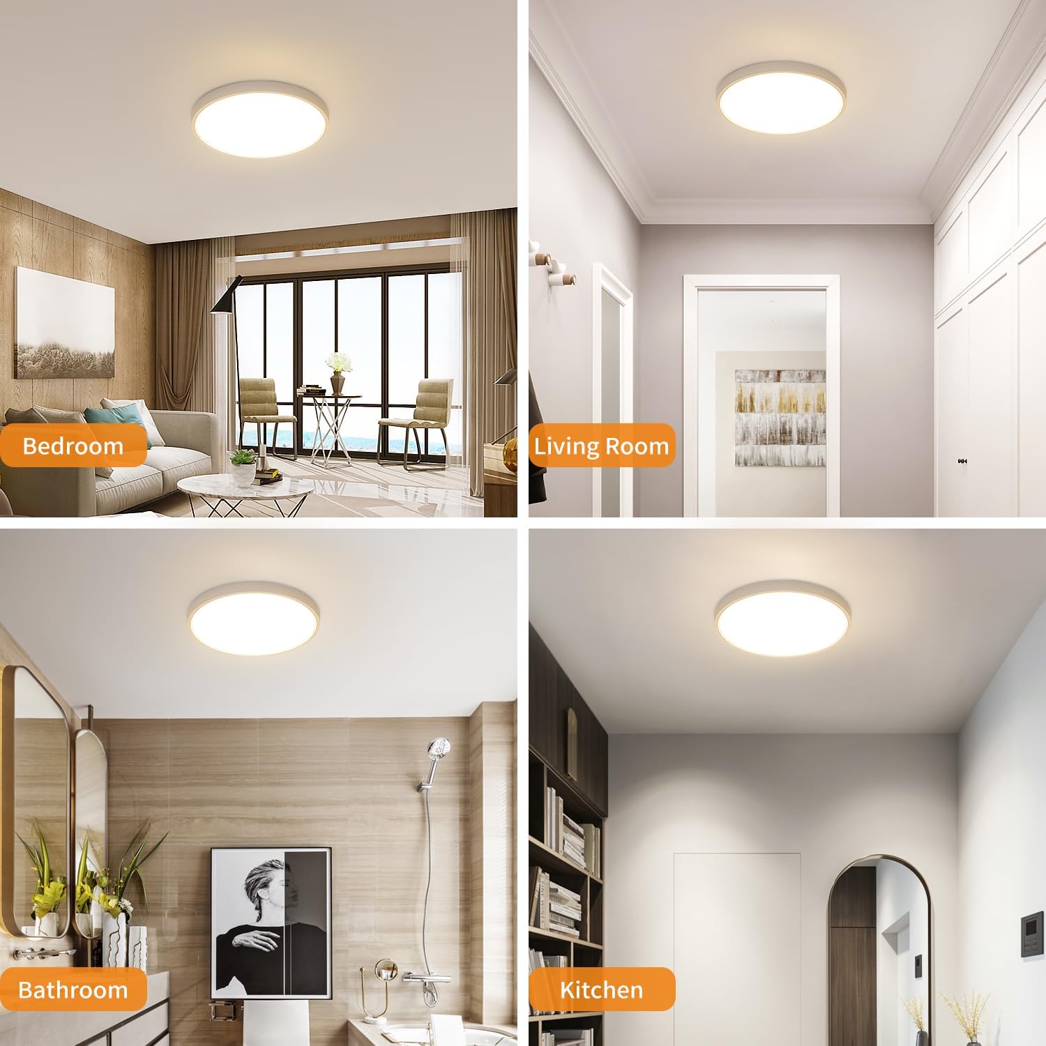 Plafoniera Led, Toollight, Diametru 30cm, 24w 2160lm, Ip44, 4500k ...