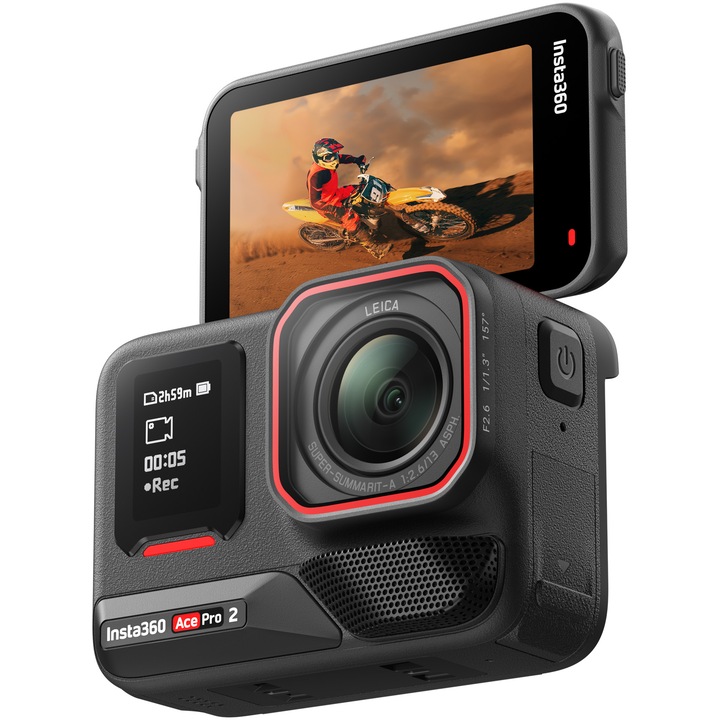 Camera video sport Insta360 Ace Pro 2 Dual-Battery, 8K, Negru - eMAG.ro